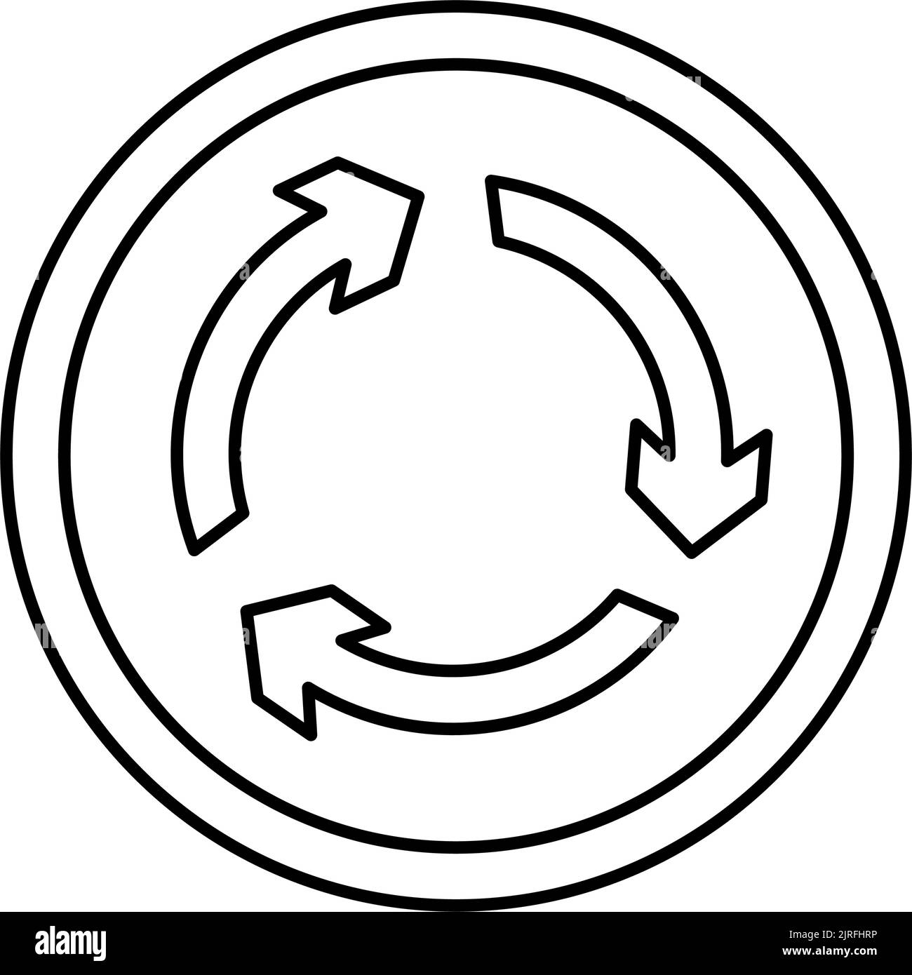 roundabout road sign line icon vector illustration Stock Vector Image ...