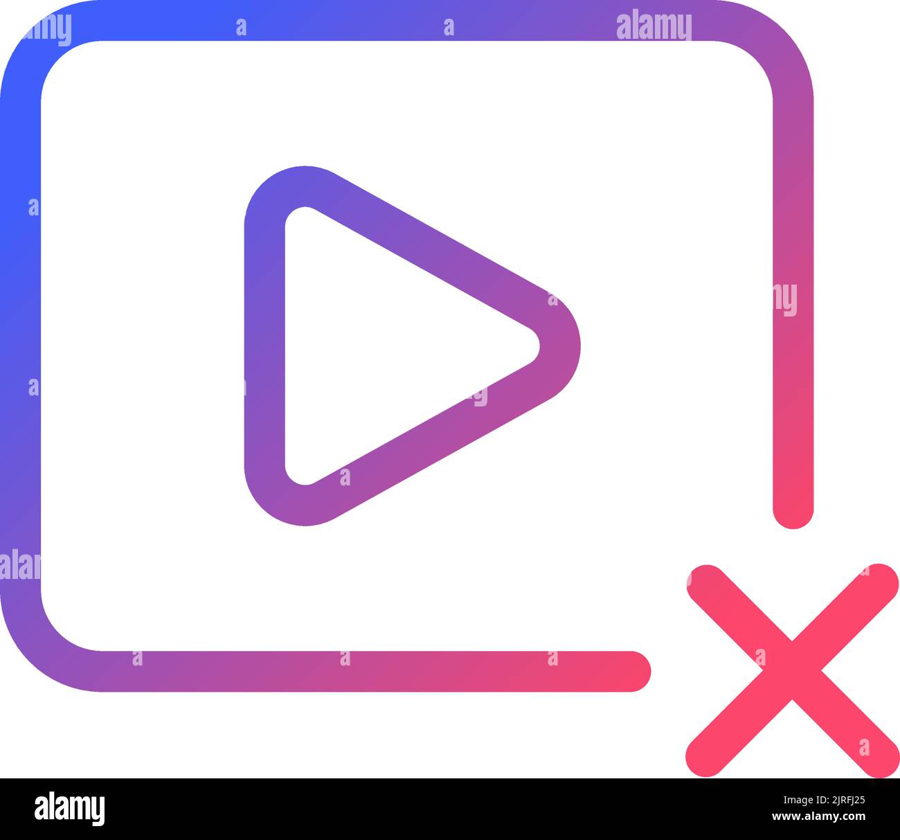 Delete video pixel perfect gradient linear ui icon Stock Vector Image & Art - Alamy