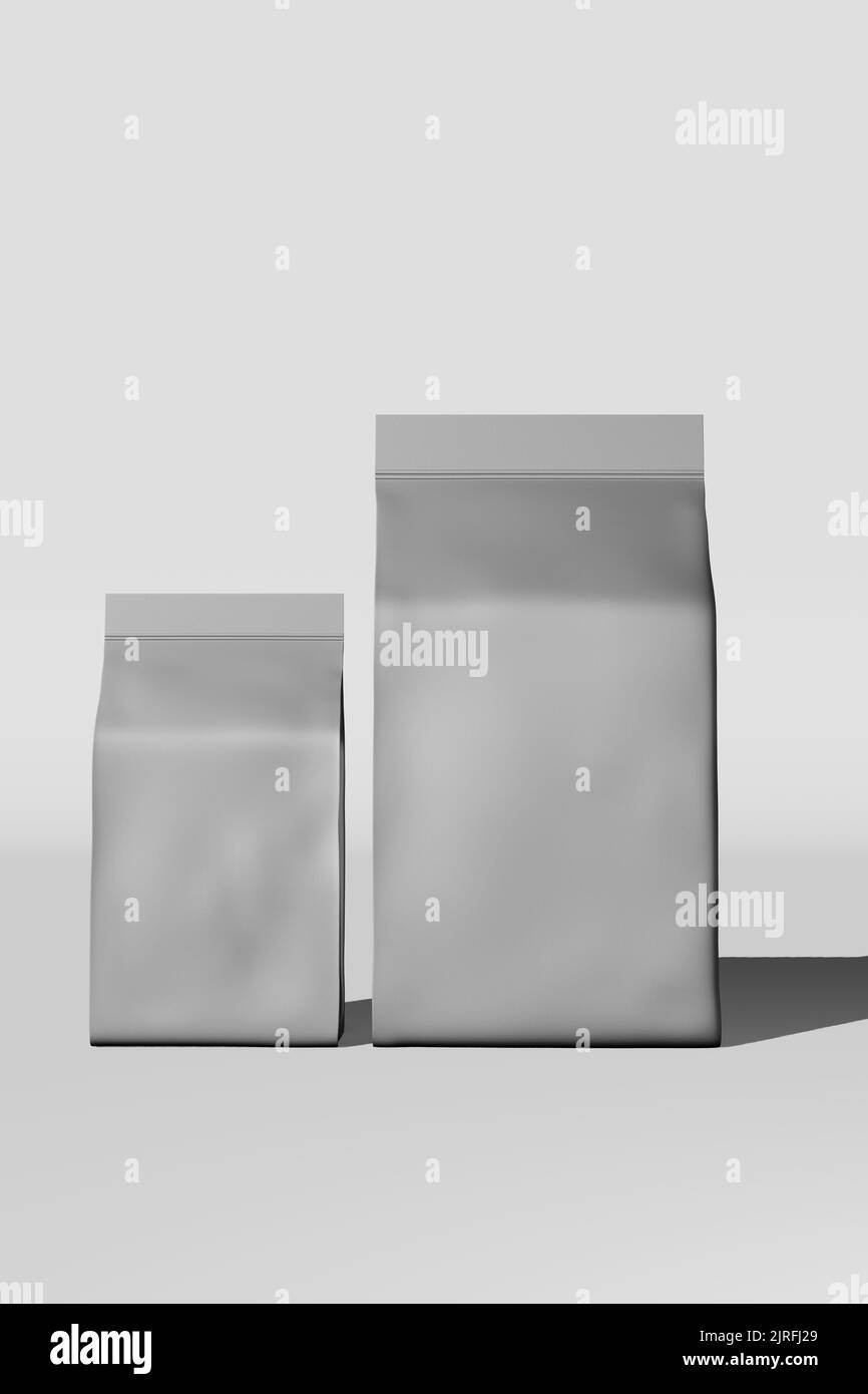 Silver pouch bag branding premium quality luxury 3D rendering ...