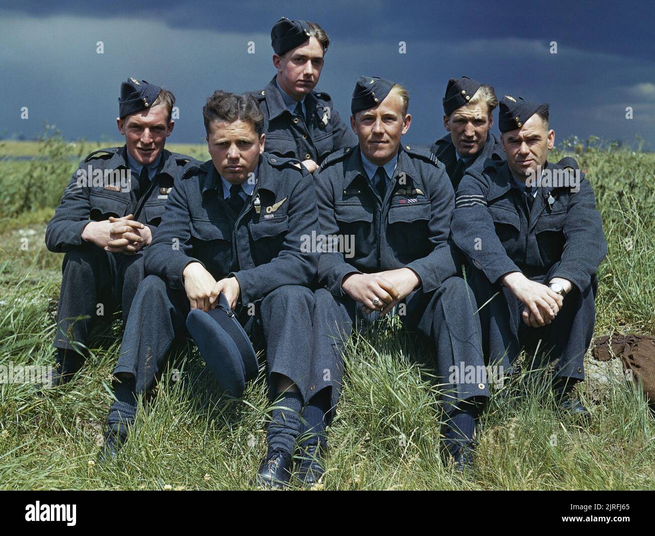 Flight Lieutenant Joe McCarthy (fourth from left) and his crew of No ...