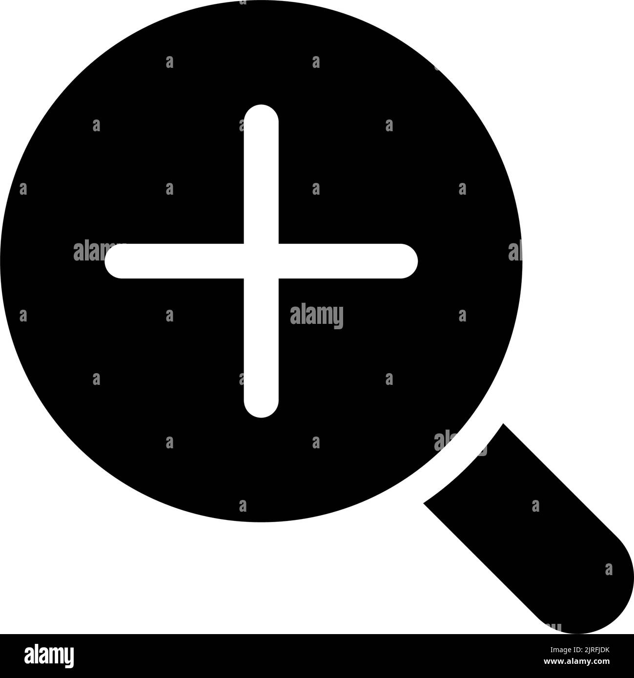 Magnifier and plus black glyph ui icon Stock Vector Image & Art - Alamy