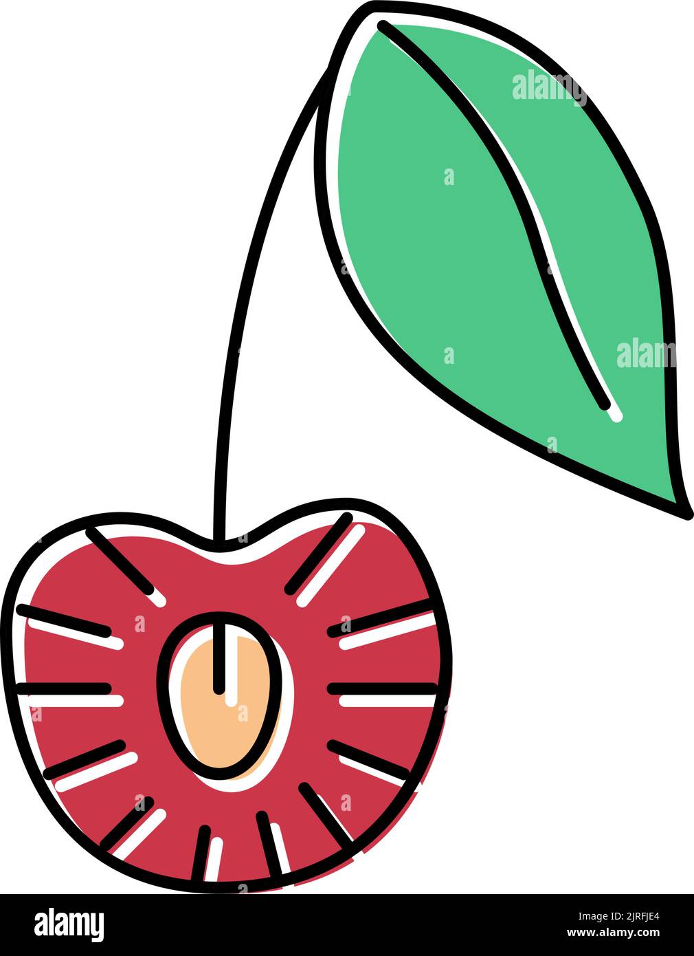 cut cherry color icon vector illustration Stock Vector Image & Art - Alamy
