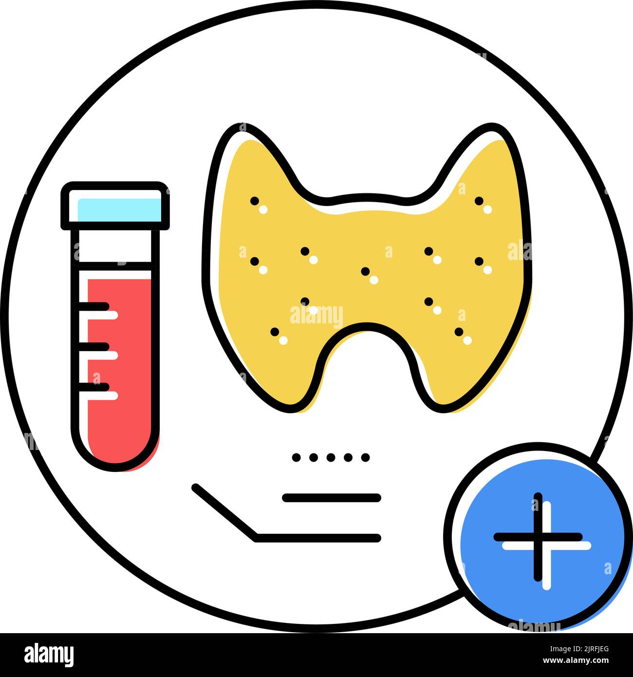 thyroid function tests health check color icon vector illustration ... thyroid function tests health check color icon vector illustration ...