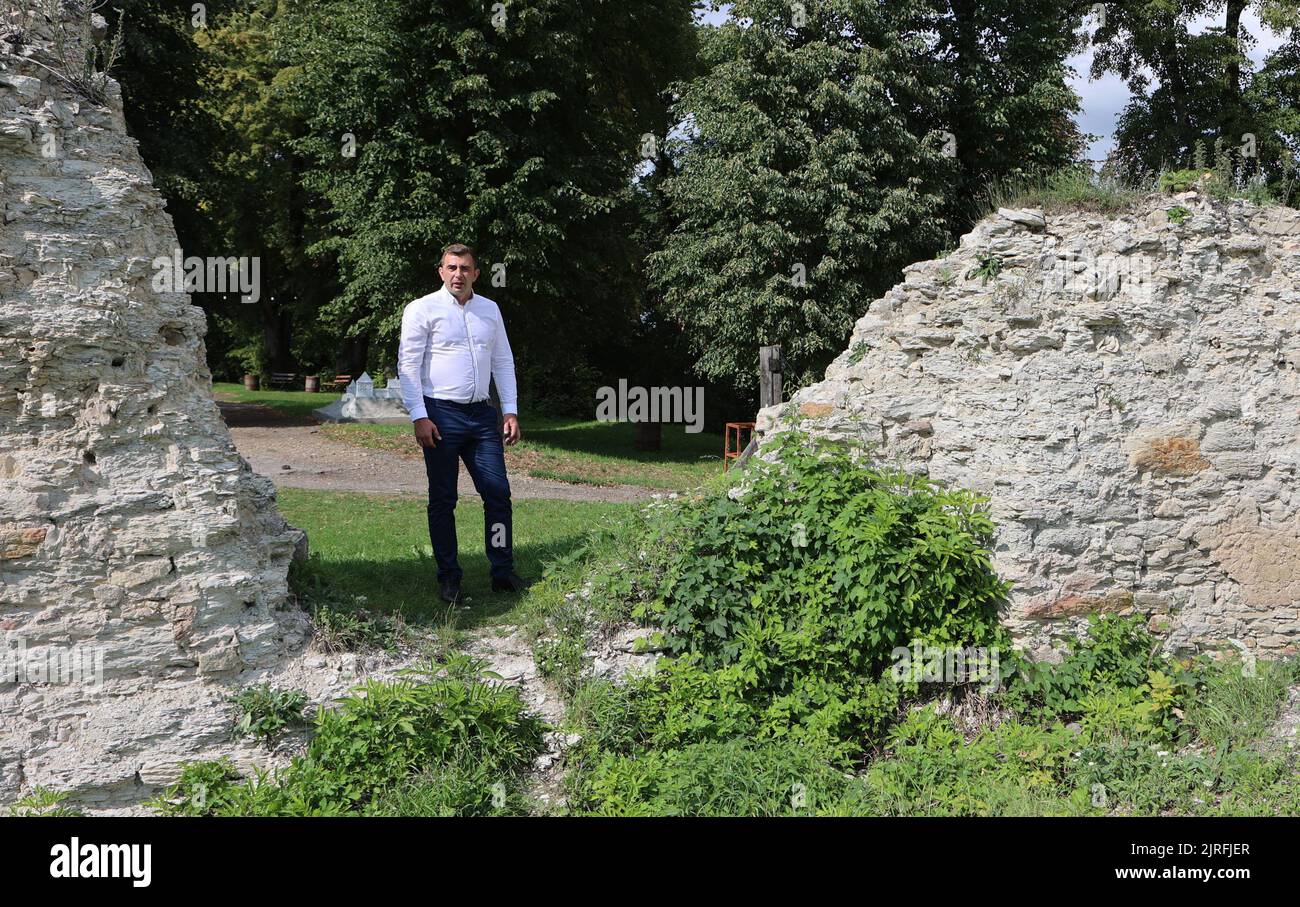 HALYCH, UKRAINE - AUGUST 21, 2022 - Director of the Old Halych National Preserve Volodymyr ...