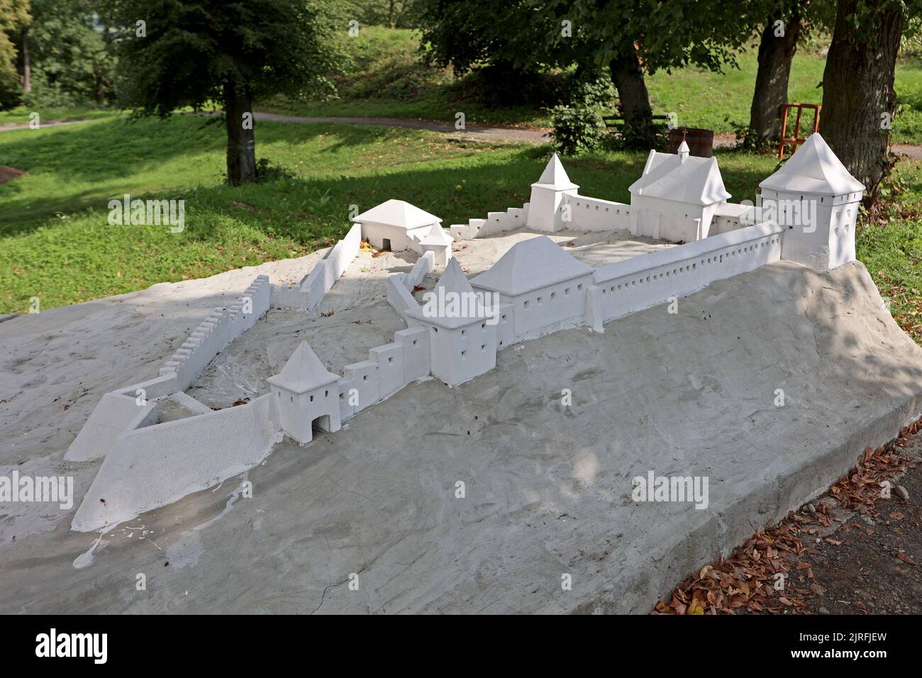 HALYCH, UKRAINE - AUGUST 21, 2022 - The reconstructed scale model of ...