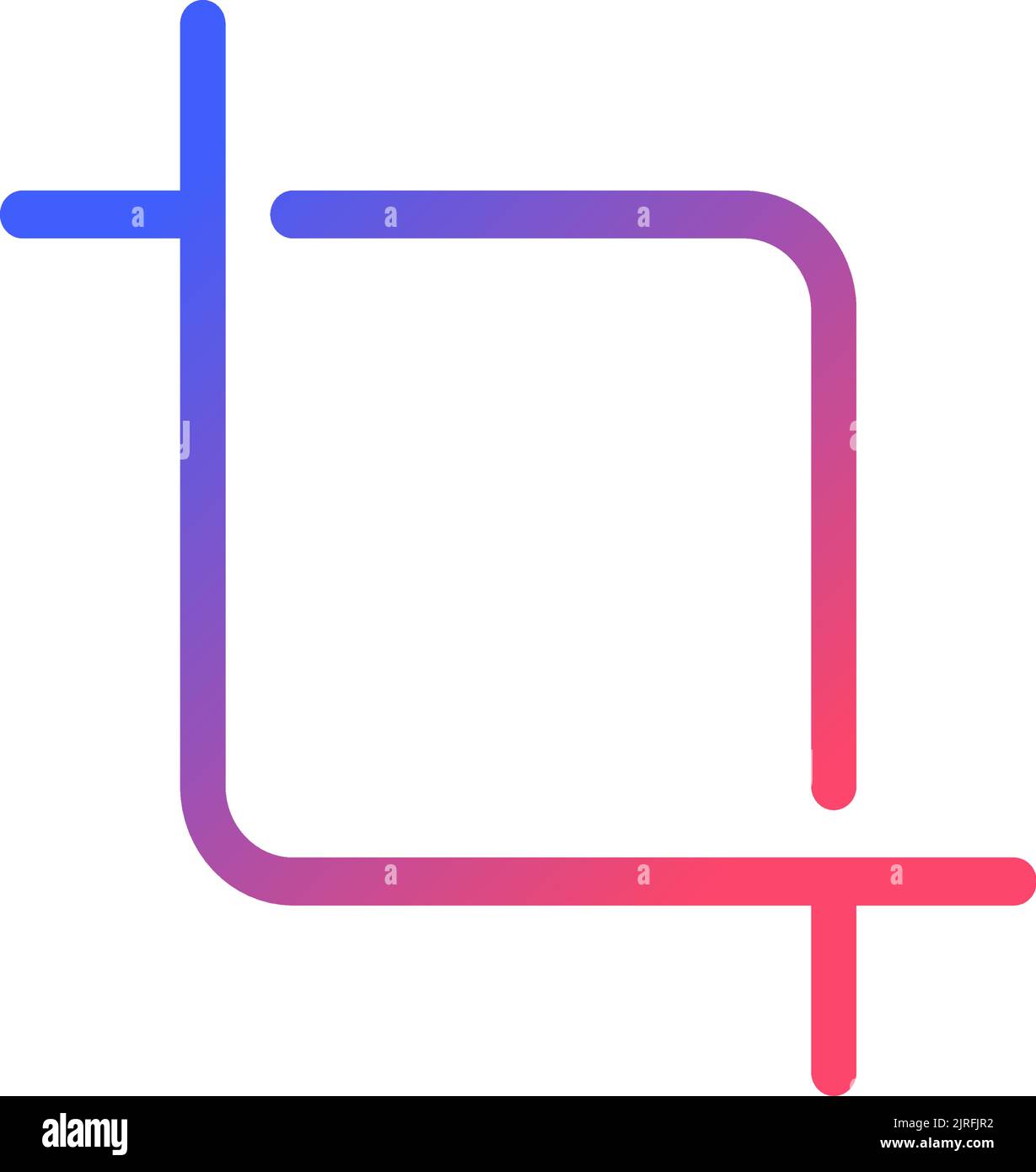 Crop Picture Pixel Perfect Gradient Linear Ui Icon Stock Vector Image