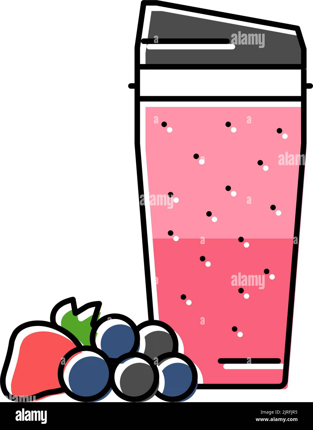 berry smoothie fruit juice food color icon vector illustration Stock ...