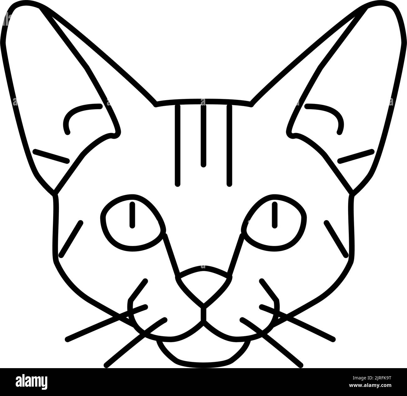 abyssinian cat cute pet line icon vector illustration Stock Vector ...
