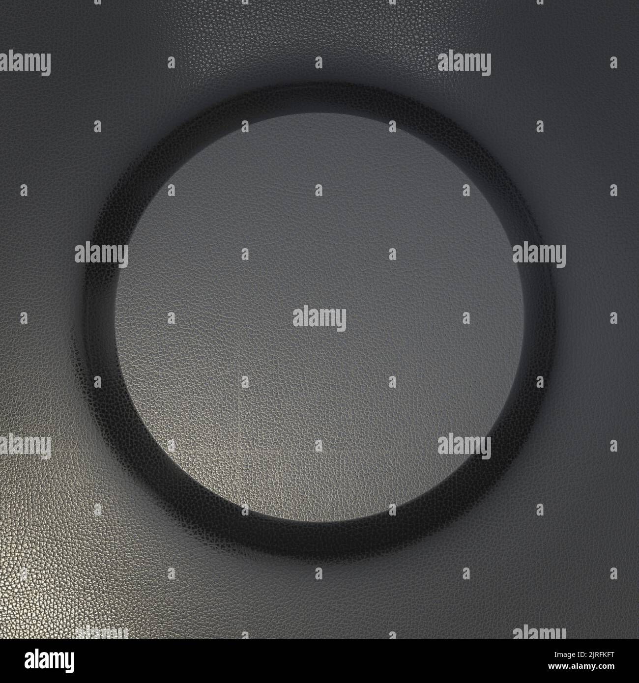 circular embossed black leather background, nobody. 3d render Stock ...