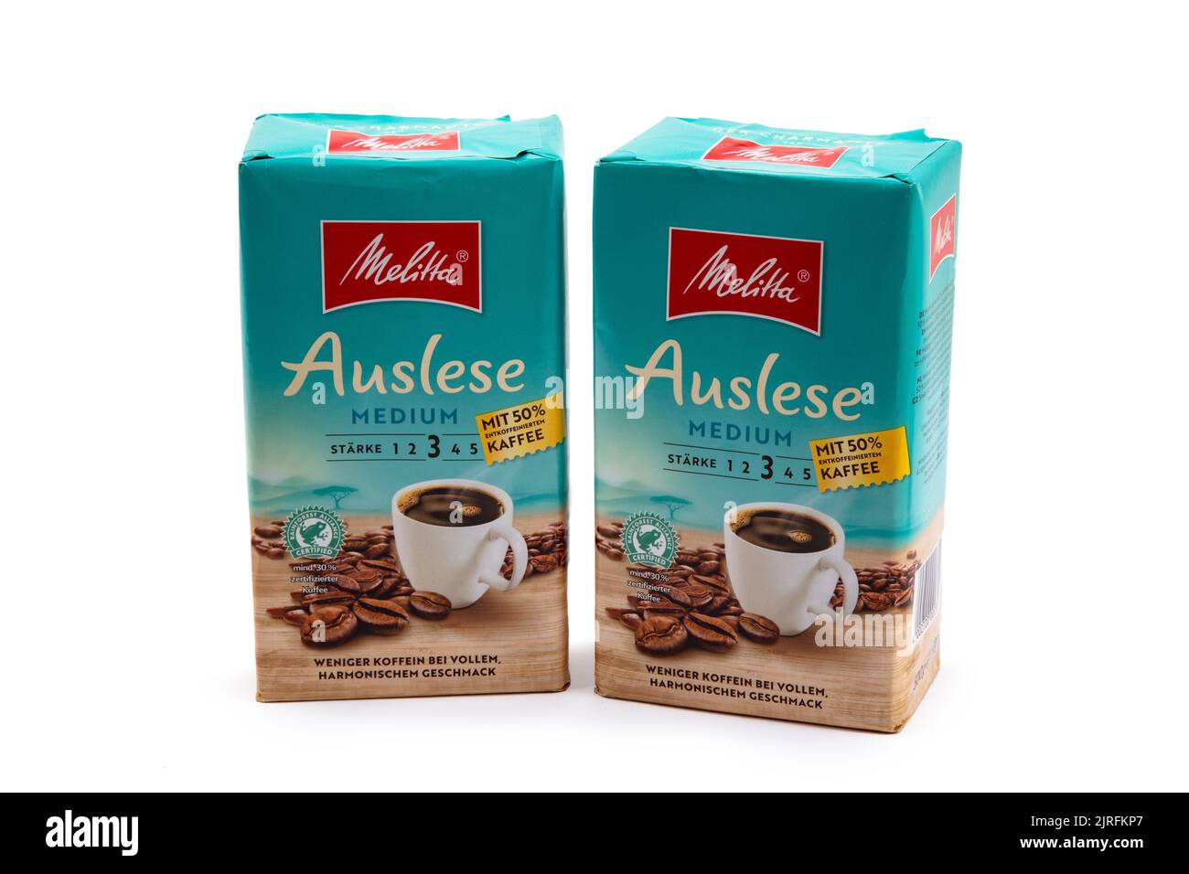 WETZLAR, GERMANY 2022-07-25: MELITTA Coffee. Package of half a kilo of ...