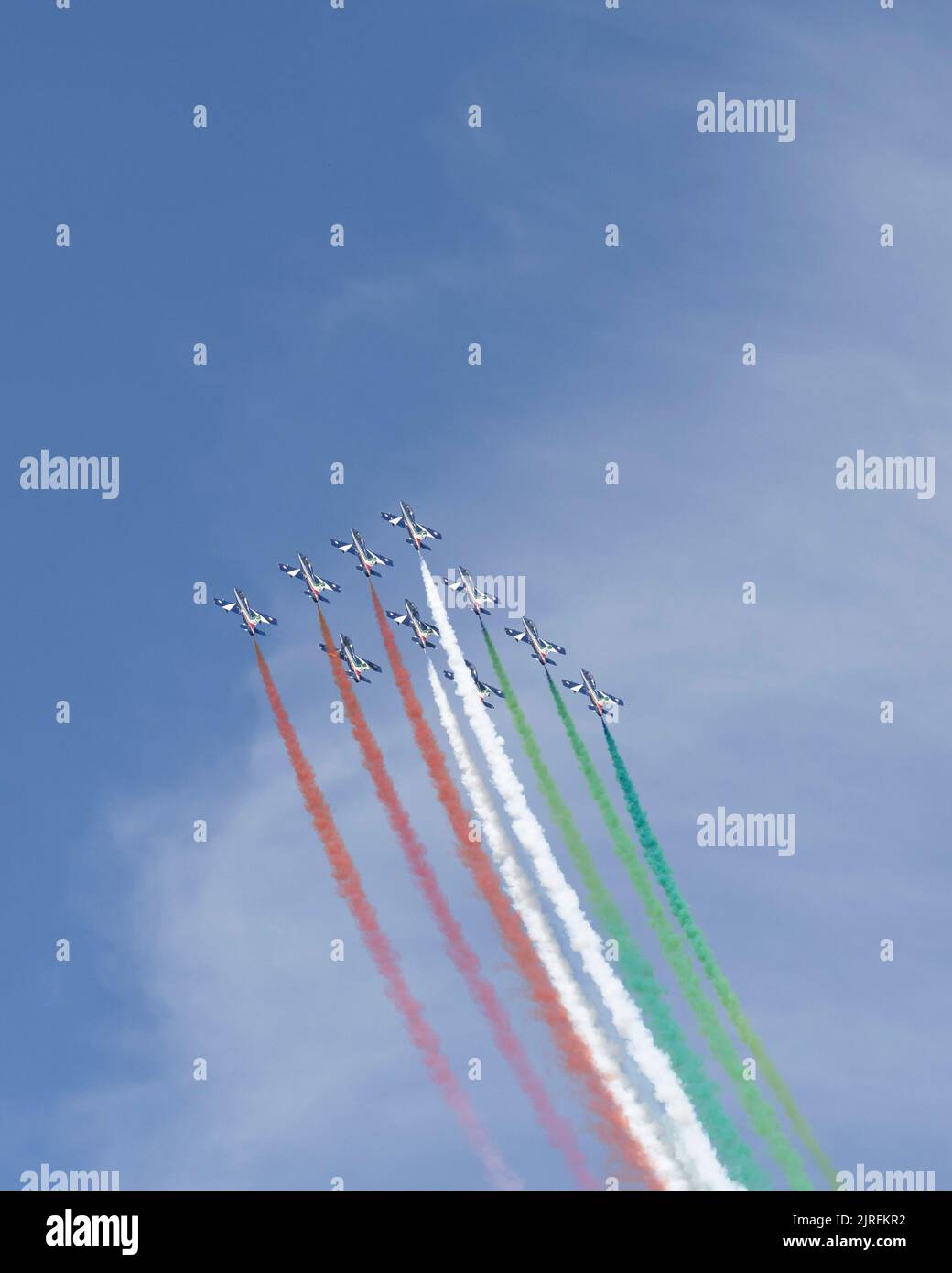 The Frecce Tricolori Italian aerobatic team display at RIAT 2022 Stock ...
