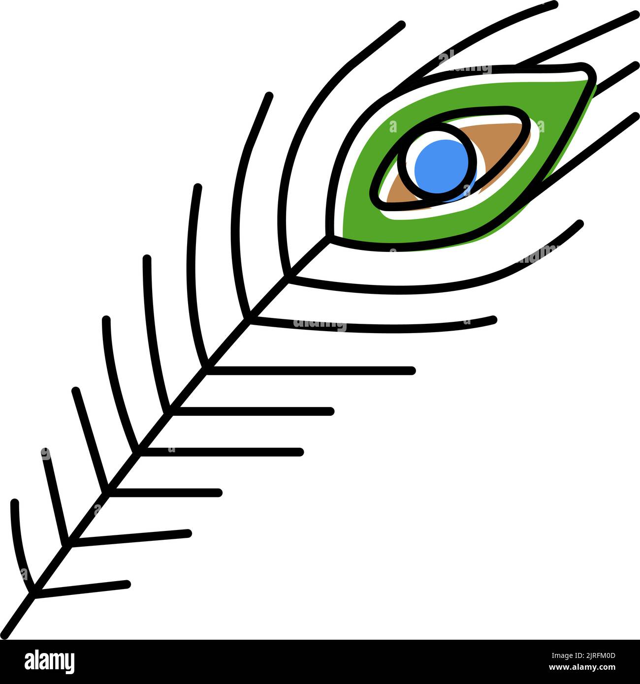 peacock feather soft fluffy color icon vector illustration Stock Vector ...