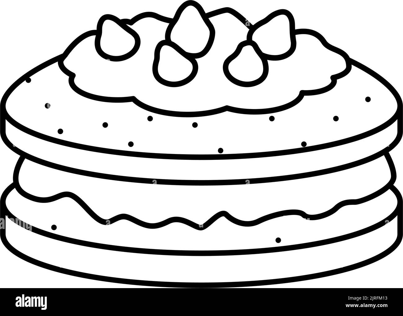 Blue birthday cake illustration Black and White Stock Photos & Images ...