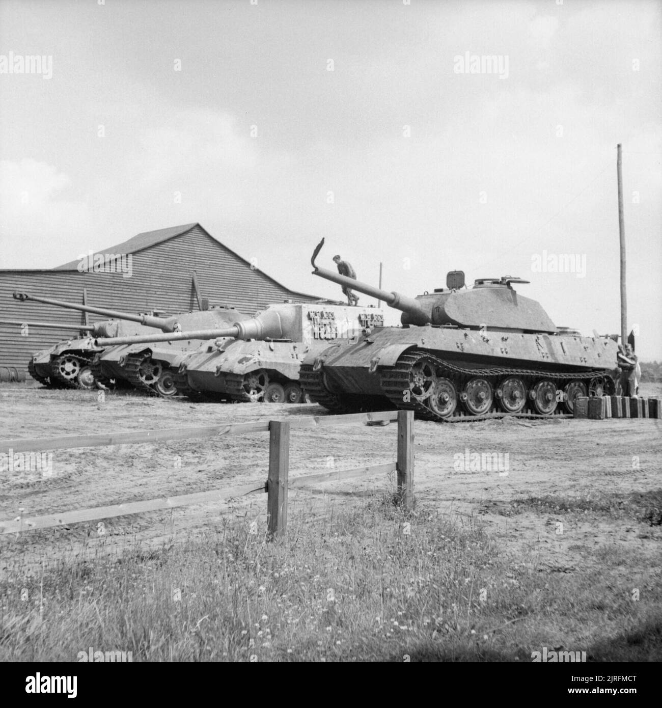 Four German heavy tanks at the Henschel tank testing ground at ...