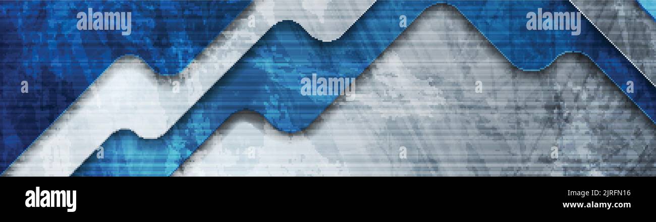 Abstract blue tech corporate grunge header banner design. Vector ...