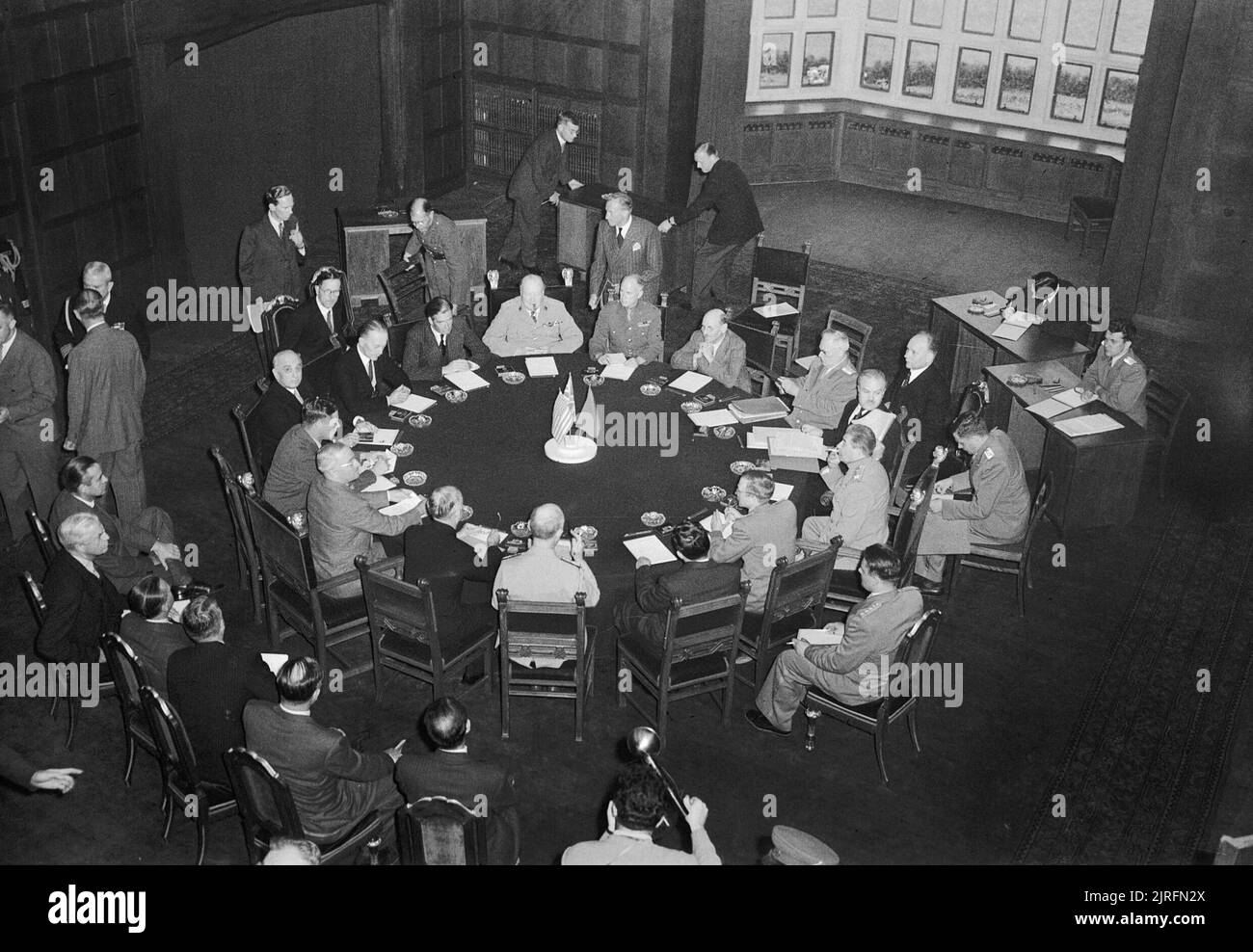 Joseph Stalin, Winston Churchill and President Truman with their staffs ...