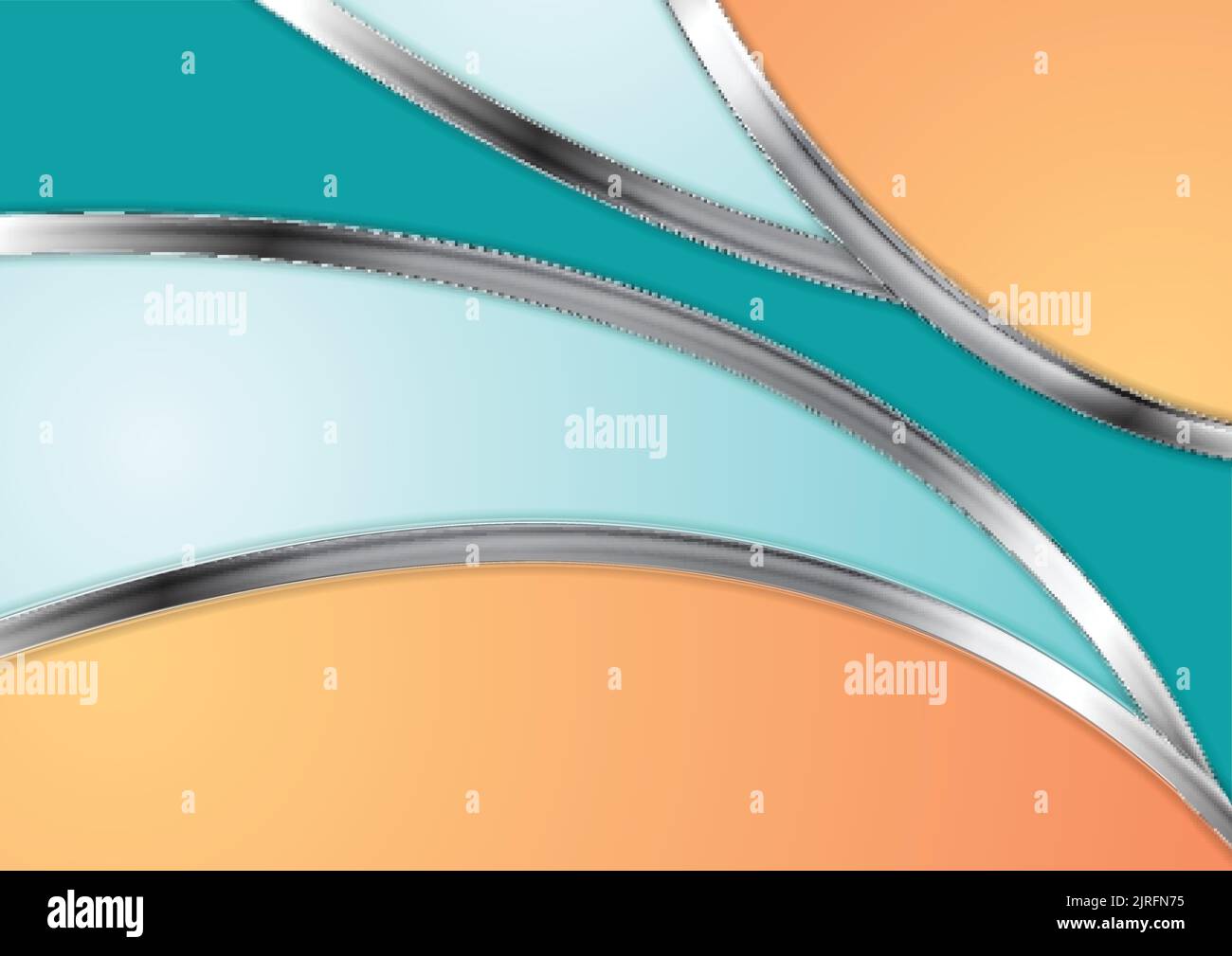 Colorful minimal background with metal silver waves. Vector ...