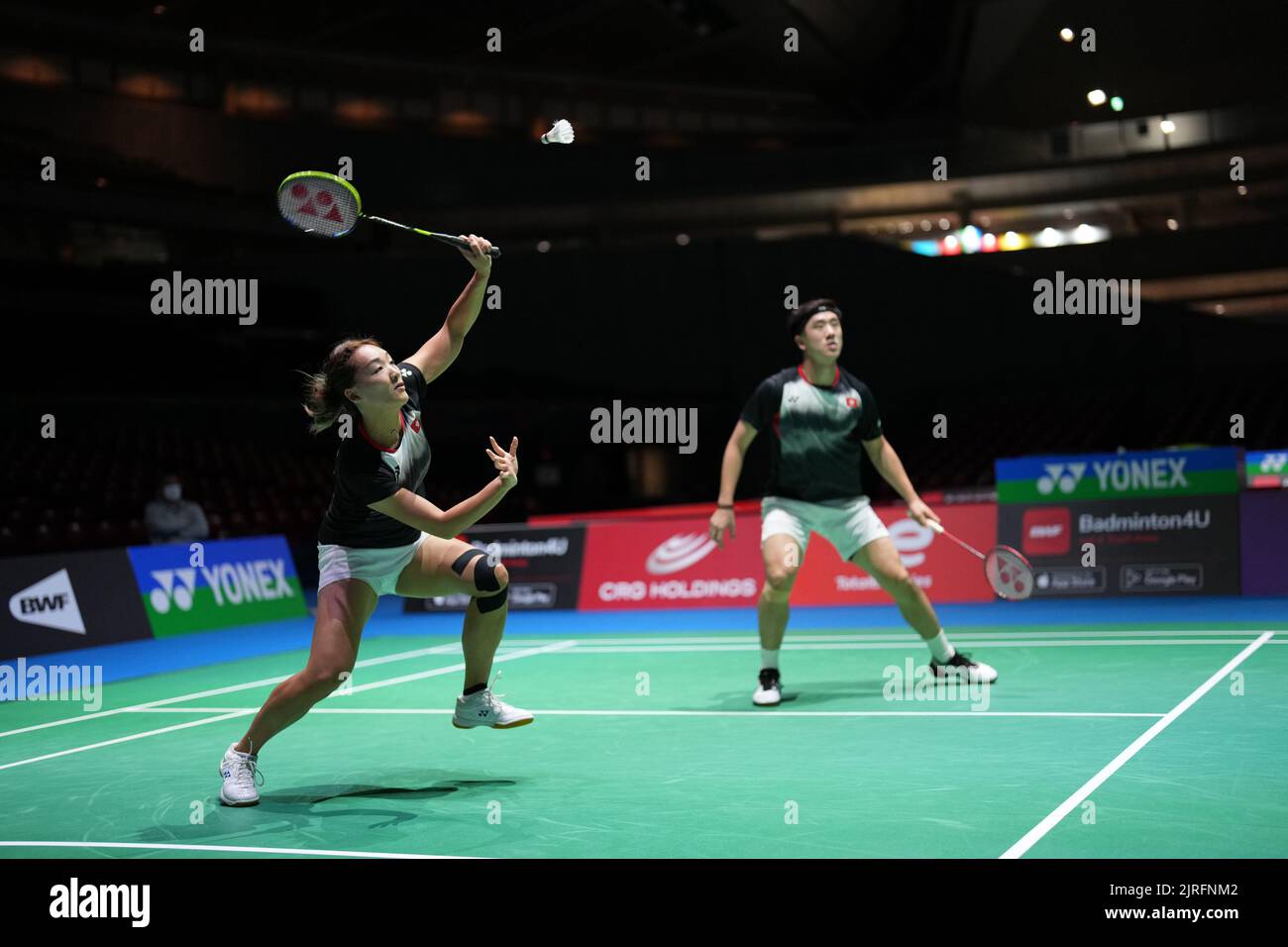 Tokyo, Japan. 24th Aug, 2022. Tang Chun Man/Tse Ying Suet (L) hit a ...