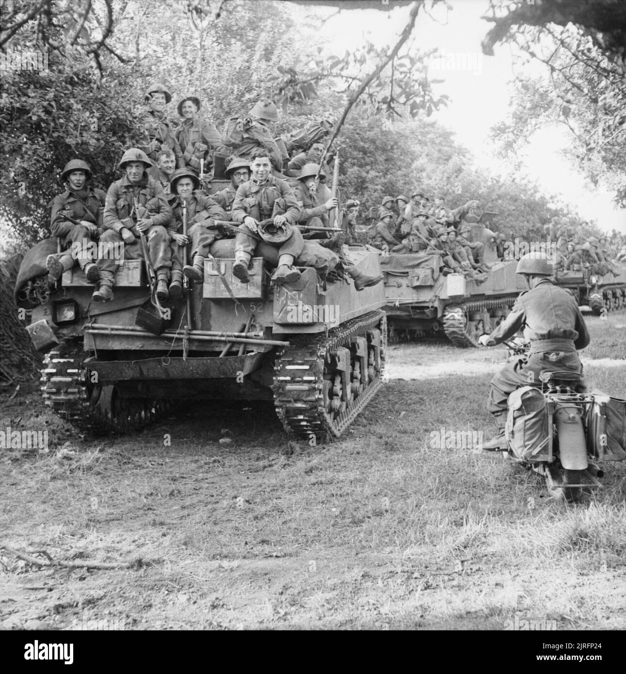 Sherman tanks of the Staffordshire Yeomanry, 27th Armoured Brigade ...