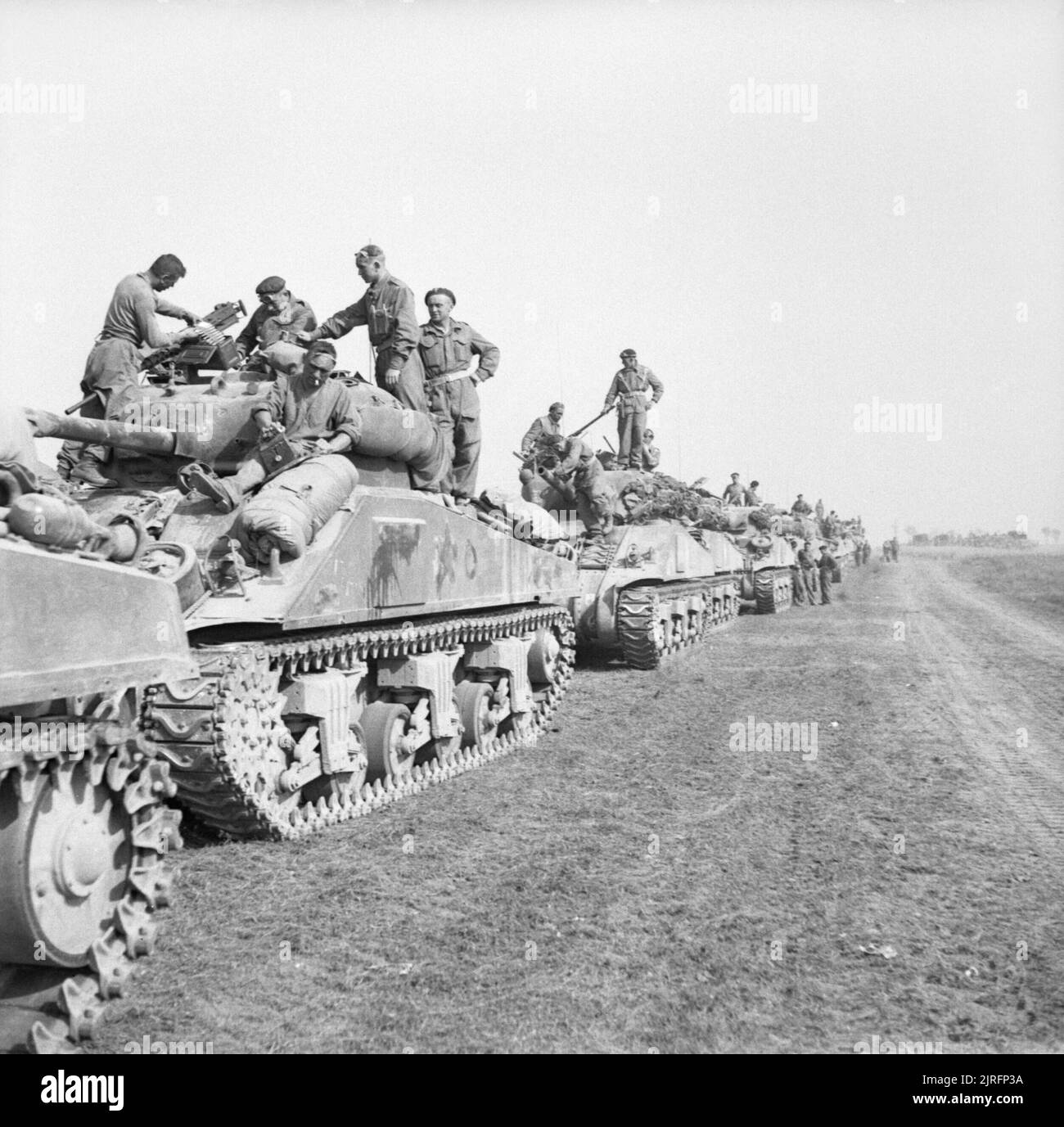 Sherman tanks of 1st Polish Armoured Division assembled for Operation ...