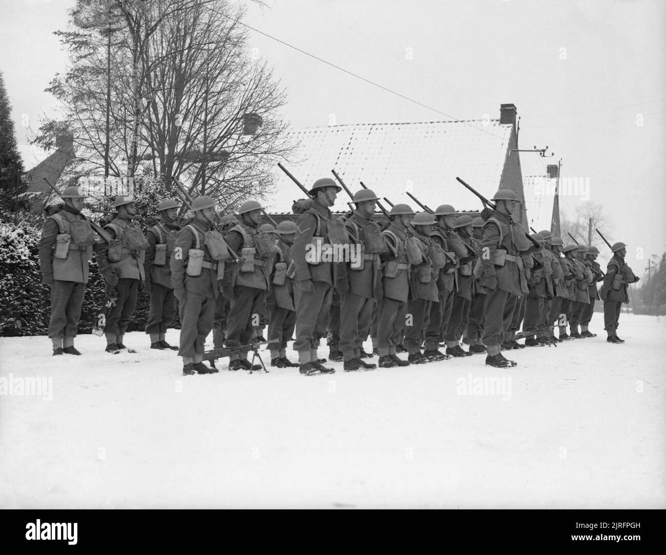 The British Army in France 1940 Men of the 2nd Battalion Royal Warwickshire Regiment on parade ...
