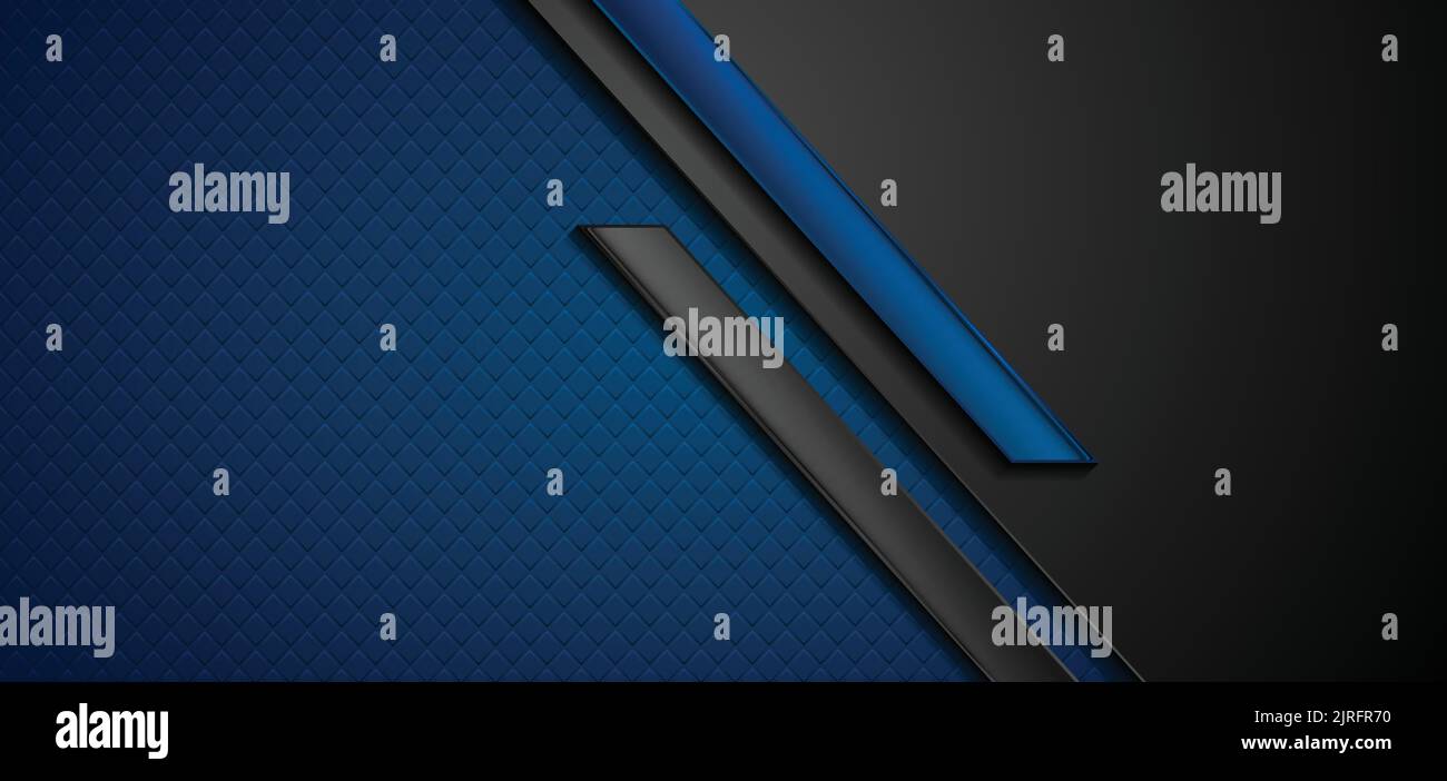 Black and blue abstract tech geometric background. Vector corporate ...