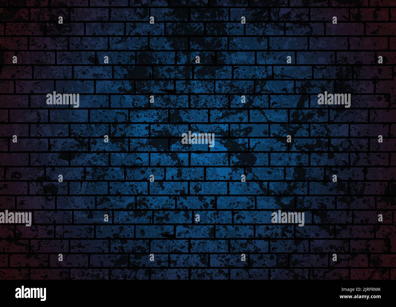 Dark blue grunge brick wall background. Vector design Stock Vector ...
