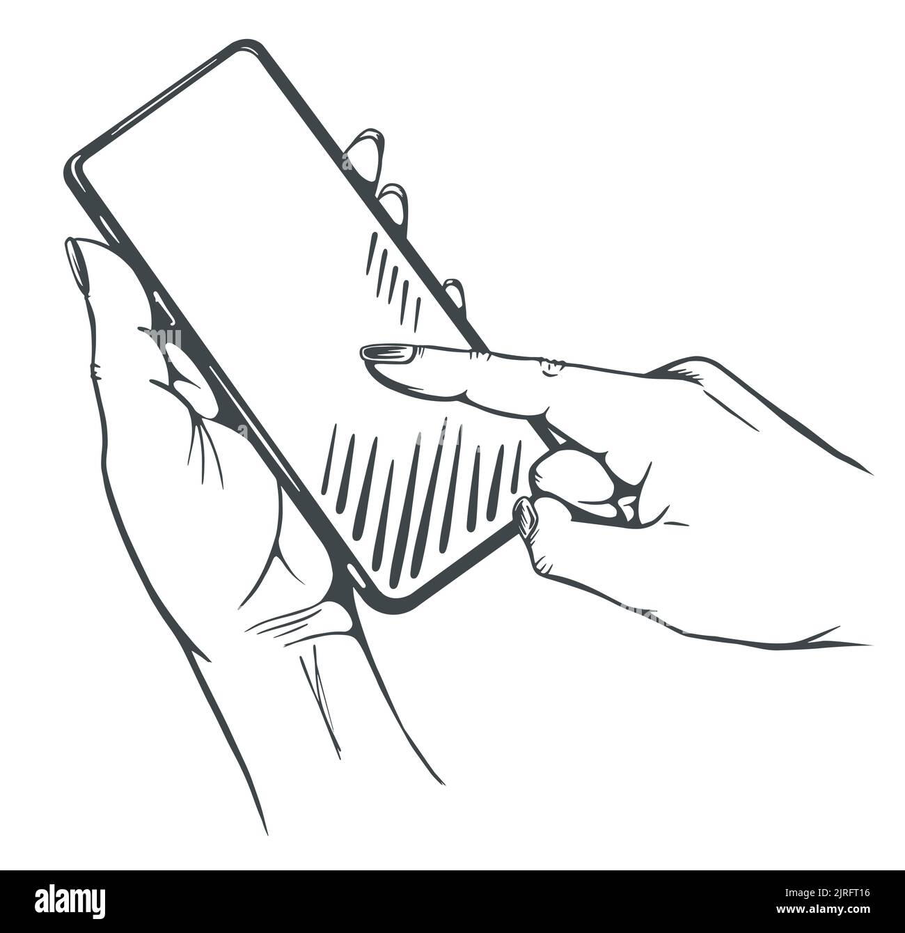 Human hand using mobile Stock Vector Images - Alamy