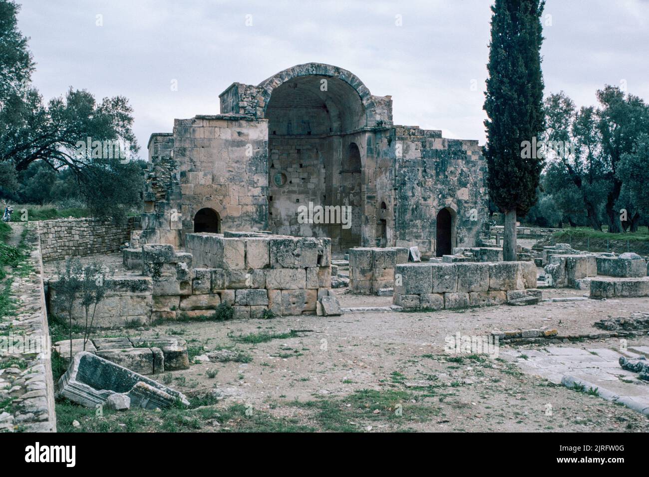 The Great Basillica in archeological site Gortys (Gortyn), former Roman ...
