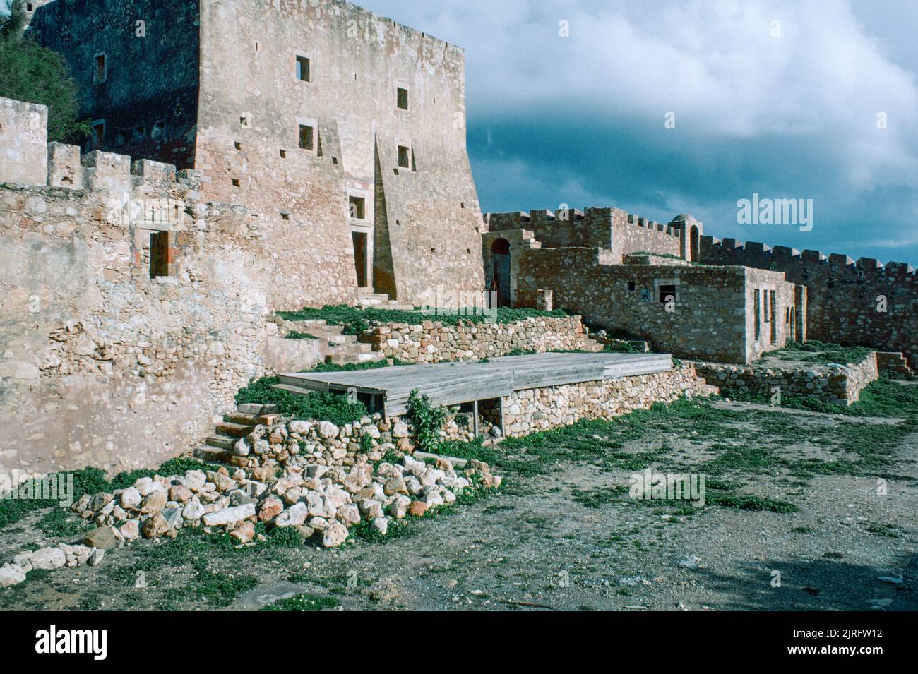Venetian fort at Sitia in Crete, the largest and most populous of the ...