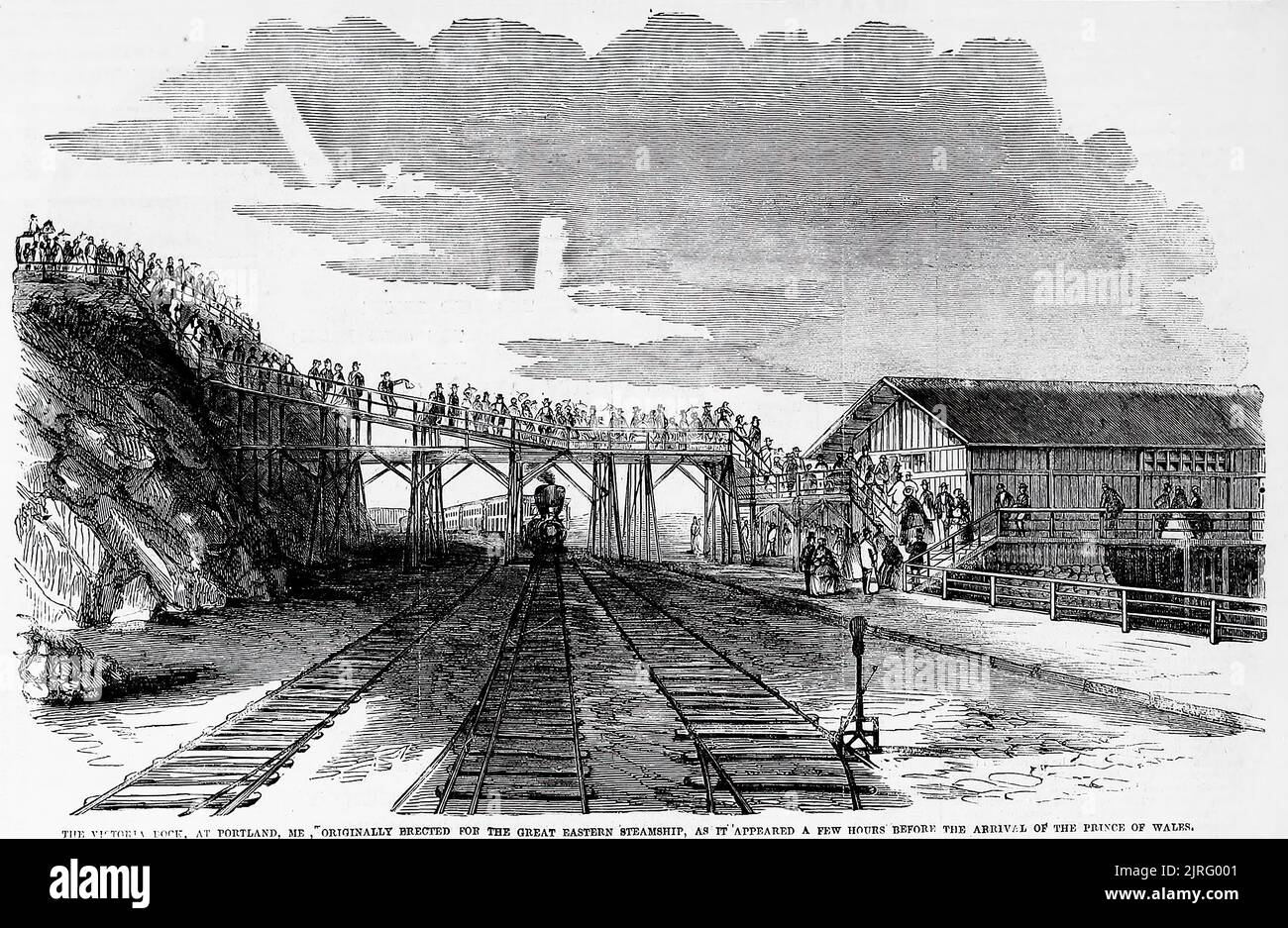 The Victoria Dock, at Portland, Maine, originally erected for the great ...