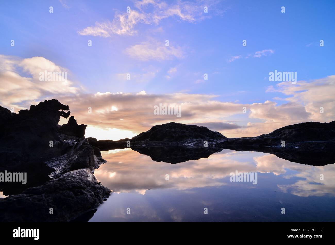 Sun Setting on the Atlantic Ocean in Tenerife Canary Island Spain Stock ...