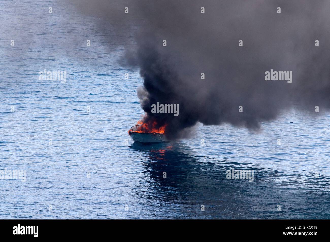 There was a speedboat fire in the morning hours in Omis, Croatia on ...