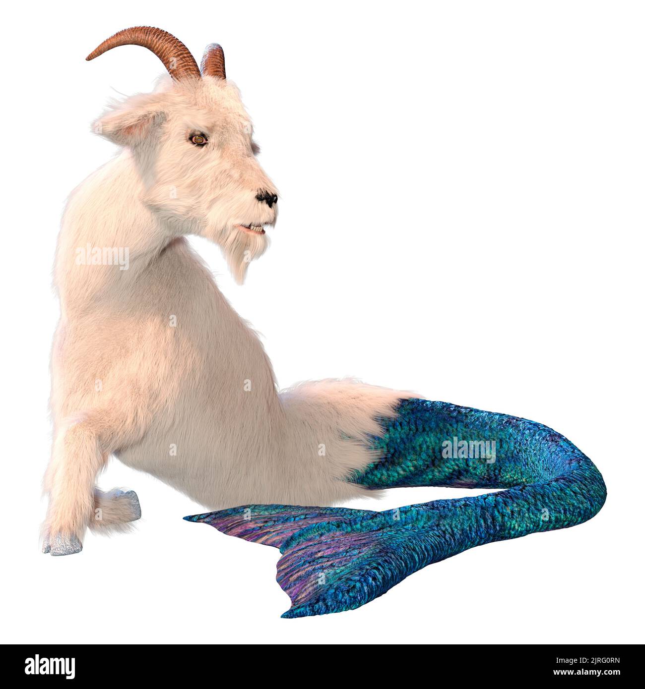 3D rendering of a capricorn, the sea goat star isolated on white ...