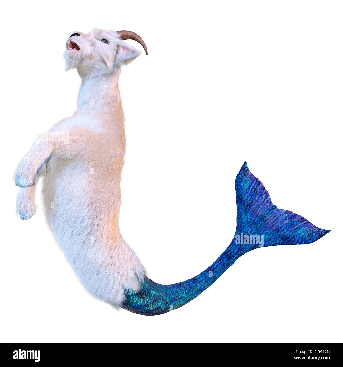 3D rendering of a capricorn, the sea goat star isolated on white ...