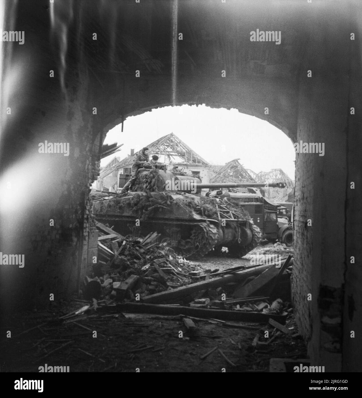 The Campaign in North West Europe 1944-45 Sherman Firefly tank seen ...
