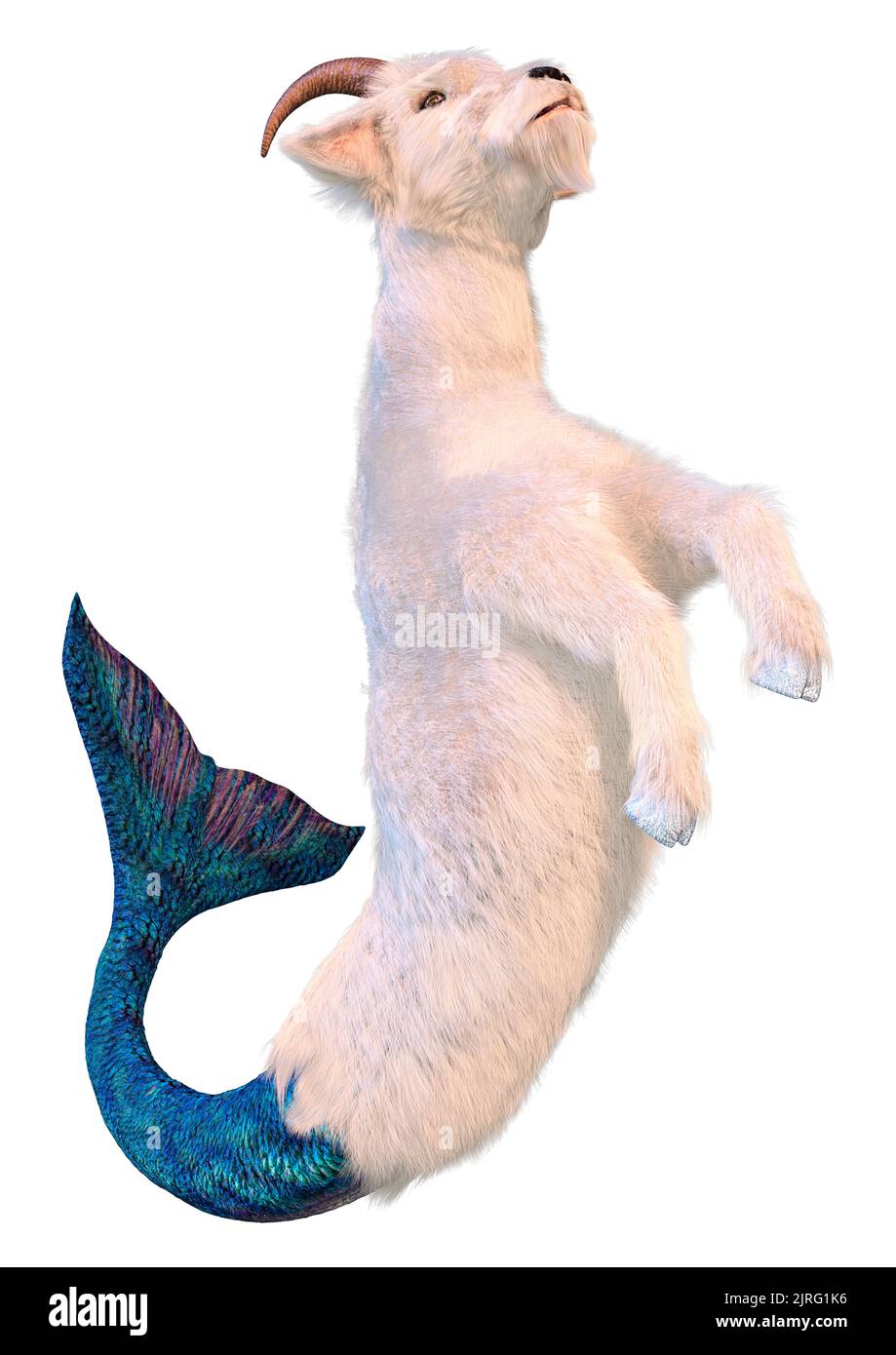 3D rendering of a capricorn, the sea goat star isolated on white ...