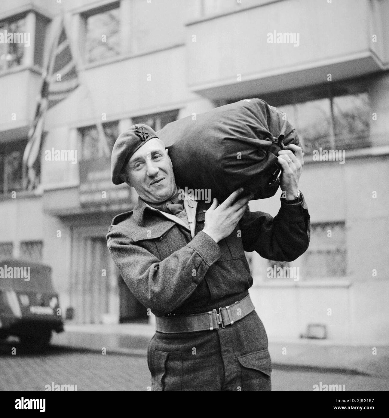 The four millionth British soldier to be demobilised, Rifleman John ...