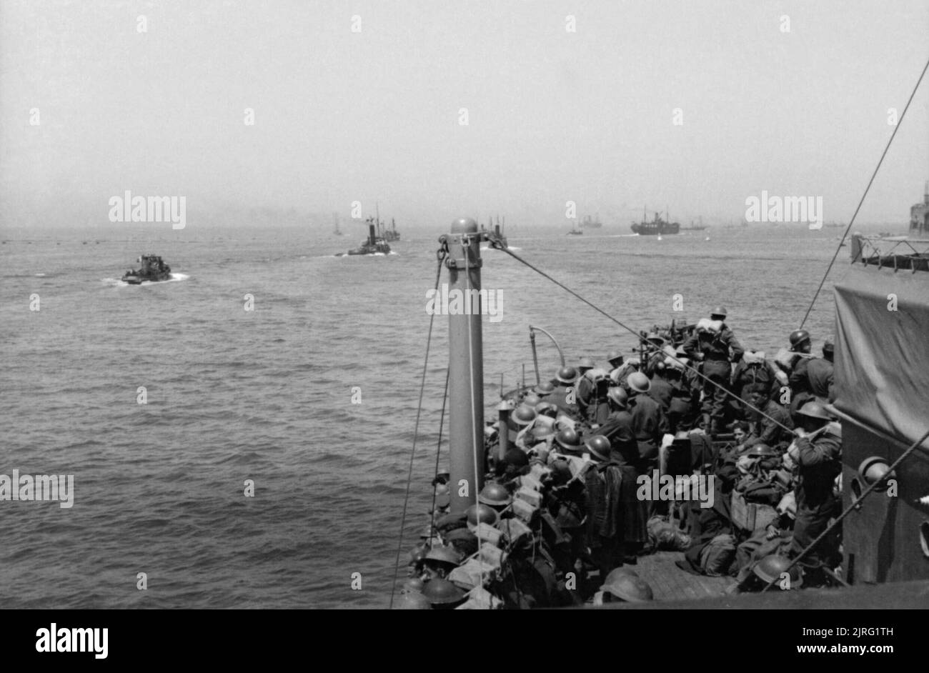 The Evacuation of France 1940 British and French troops on board ships ...