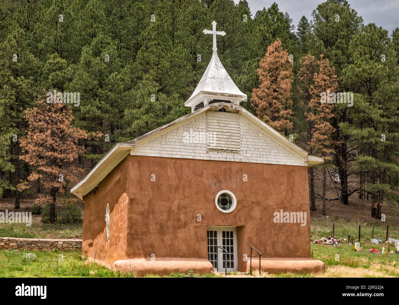 El Macho Church, near Pecos, Sangre de Cristo Mountains, New Mexico ...