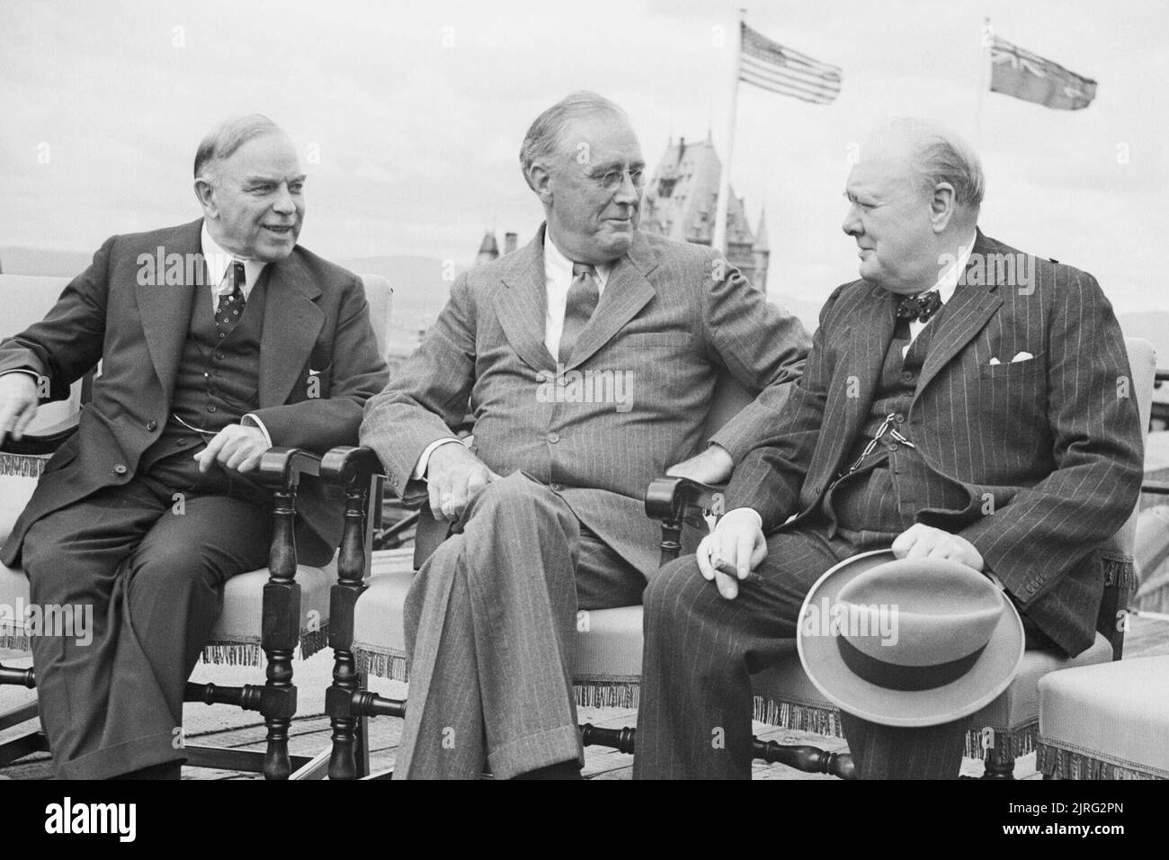 Canadian Prime Minister Mackenzie King, US President Franklin D ...
