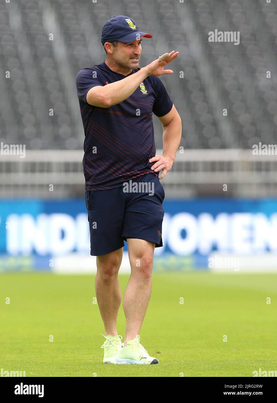 South Africa’s captain Dean Elgar during a nets session at Emirates Old ...