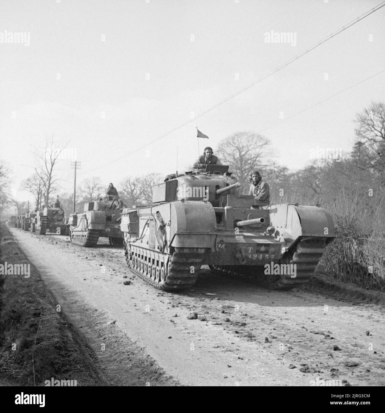 Churchill tanks during Exercise 'Spartan' in the UK, 9 March 1943 ...