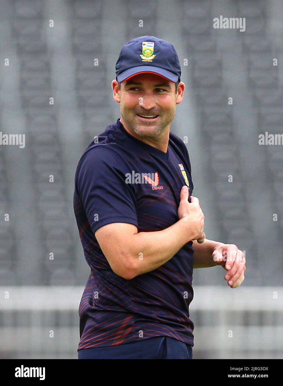 South Africa’s captain Dean Elgar during a nets session at Emirates Old ...