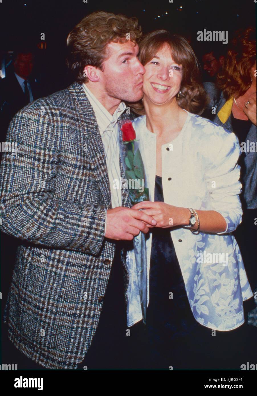 London. UK. LIBRARY. Helen Worth and Chris Quinten. Circa 1990. Ref ...