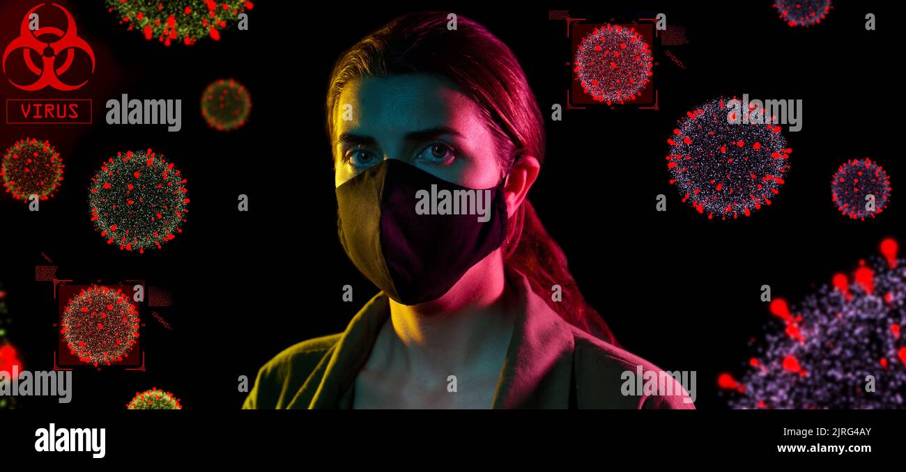 woman wearing reusable mask protecting from virus Stock Photo - Alamy