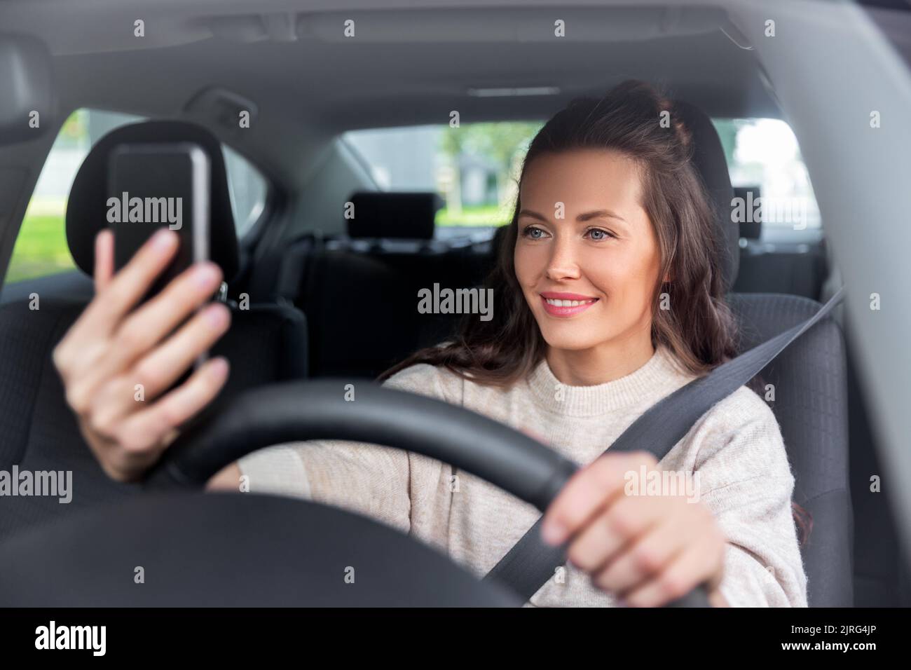 Car selfie driver hi-res stock photography and images - Alamy