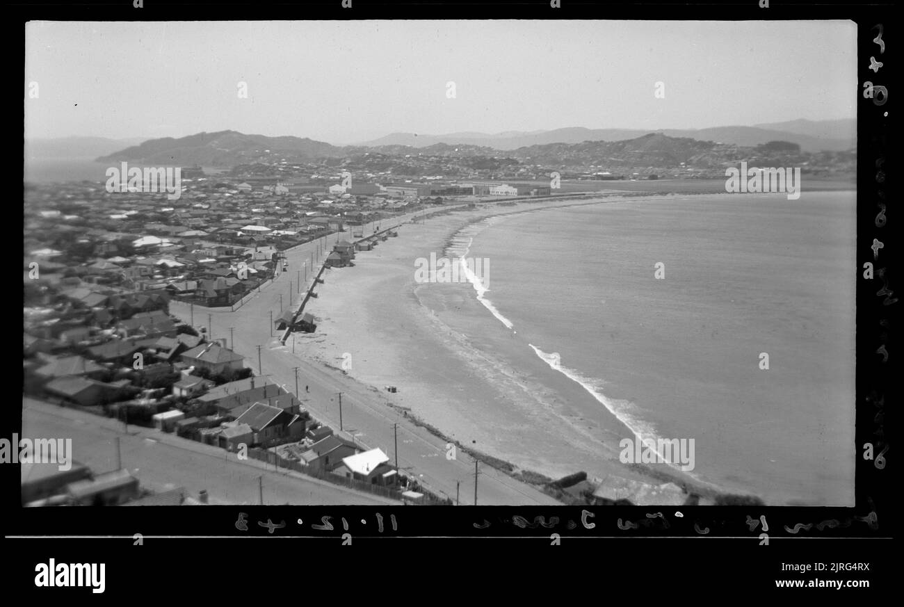 Evans Bay and Lyall Bay from Houghton Terrace, 11 December 1948, by ...
