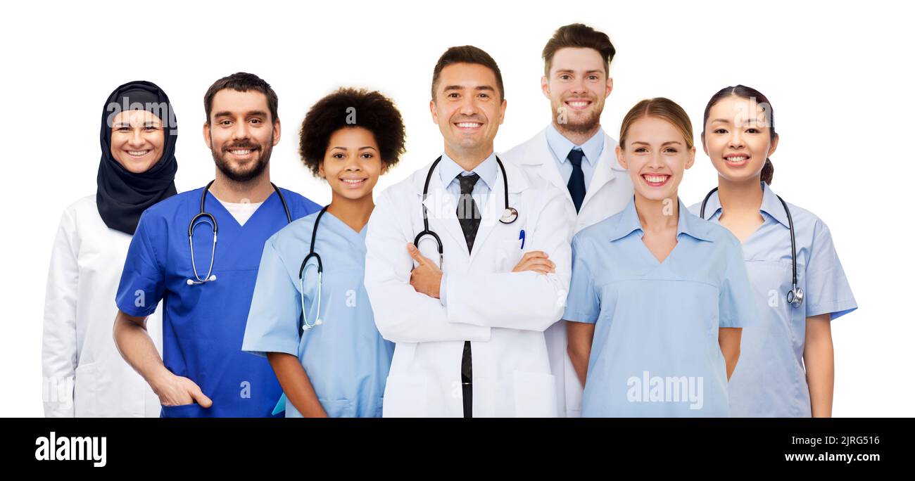 international group of happy smiling doctors Stock Photo - Alamy