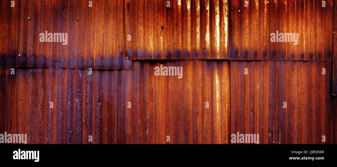 Detail of rusted metal wall texture corrugated steel Stock Photo - Alamy